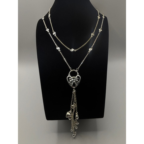 Candie's | Jewelry | Candies Breaking Hearts Silver Tone Layered Heart ...